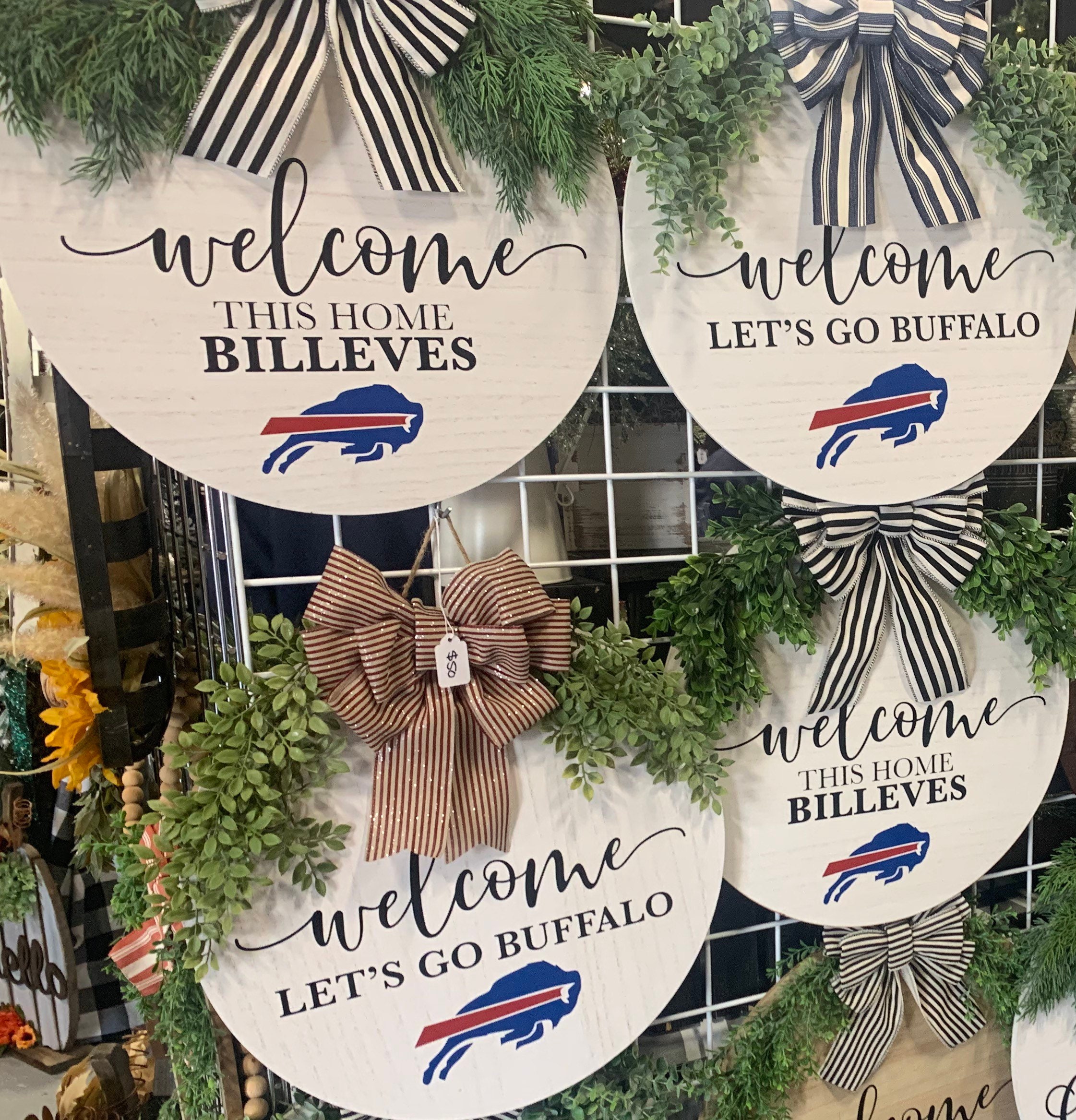 Buffalo Bills Welcome Door Hanger Sign - Etsy