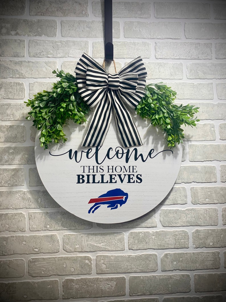 Buffalo Bills Welcome Door Hanger Sign - Etsy