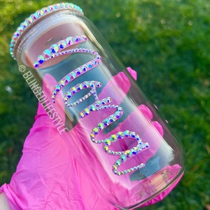 Name Glass Can Custom Bling Cup - Etsy