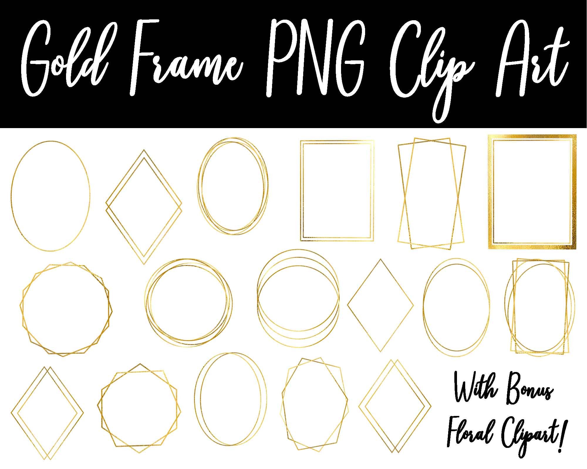 Gold Frames for Invitations Gold Foil, DIY Commercial License Included ...