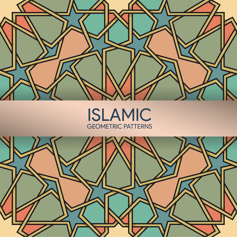 Islamic Geometric Digital Paper Pack Seamless Pattern. | Etsy