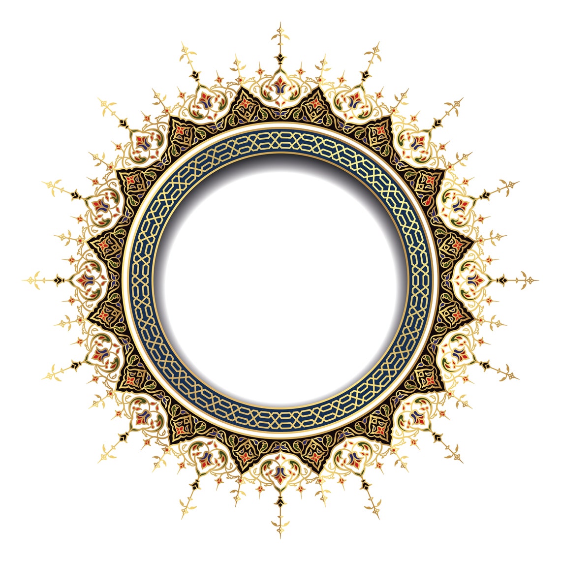 Islamic Gold Floral Circle Frame. Jpeg Png. Instant Digital - Etsy