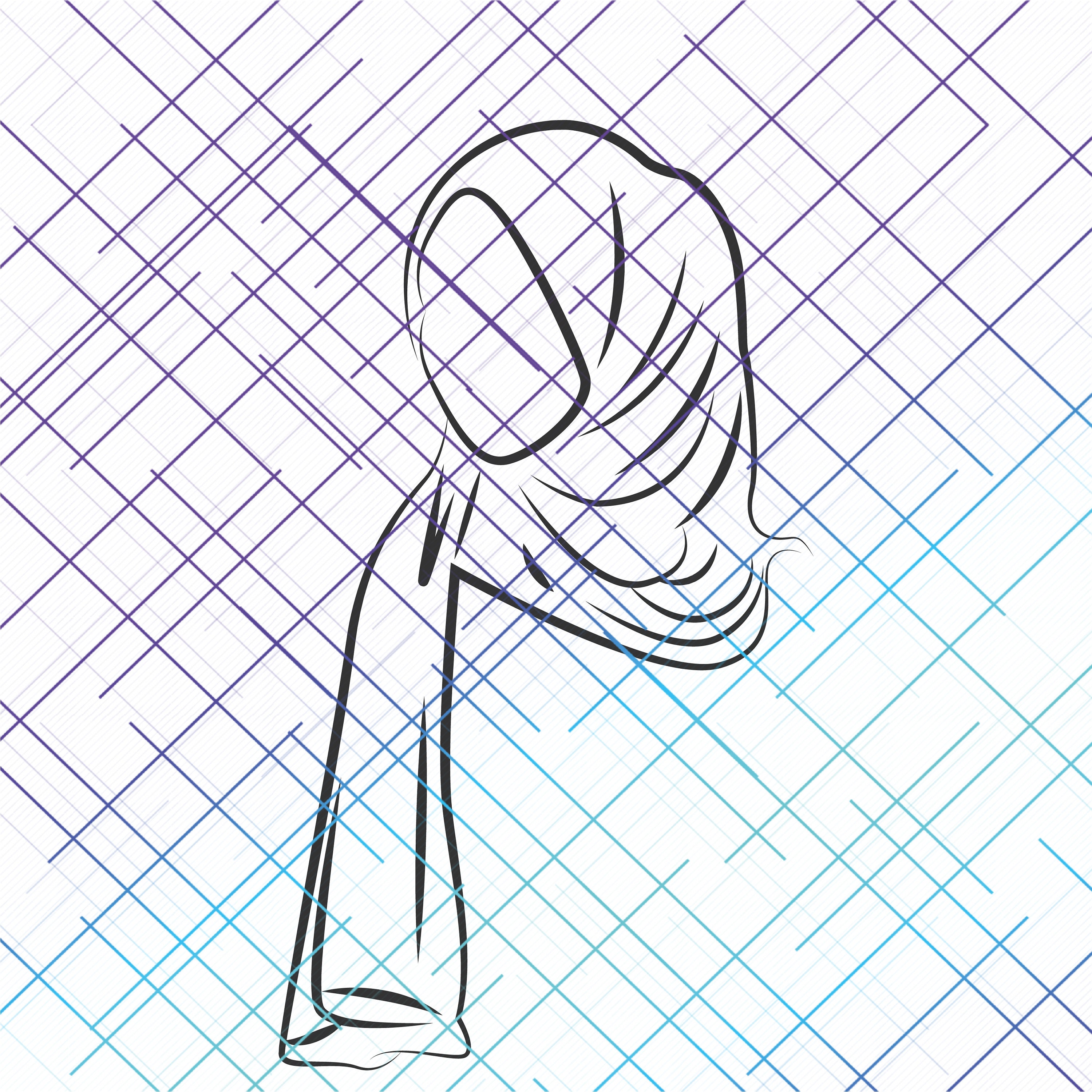 Women in Hijab. 11 Line Art Collection of Women in Hijab. Dxf - Etsy