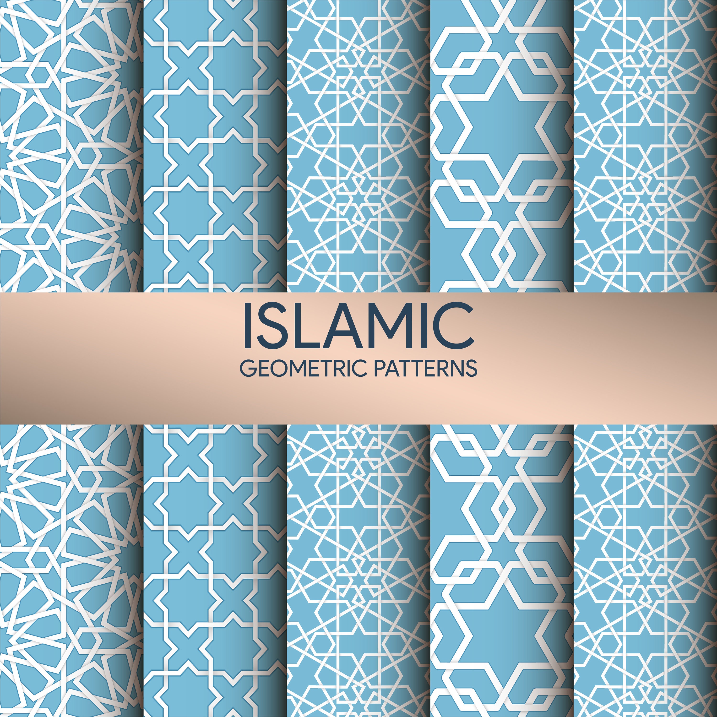 Islamic Geometric Digital Paper Pack Seamless Pattern. - Etsy