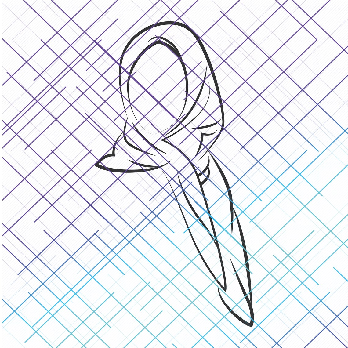 Women in Hijab. 11 Line Art Collection of Women in Hijab. Dxf - Etsy