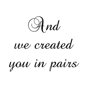 And We Created You in Pairs. Islamic Calligraphy. Jpeg Png - Etsy