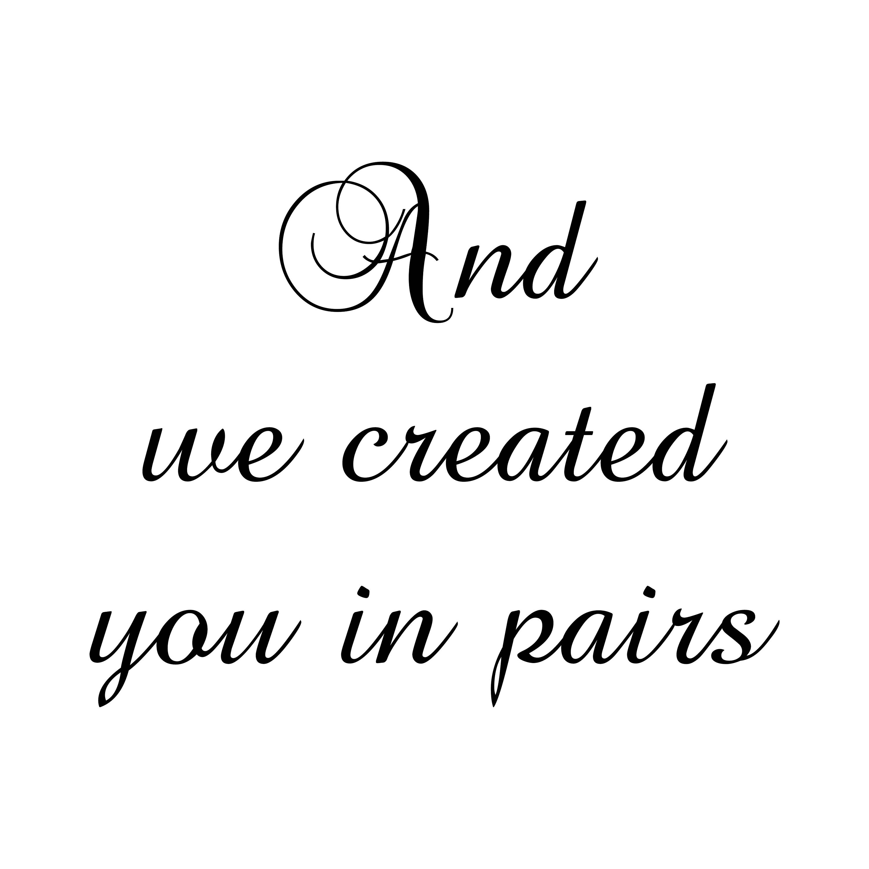 And We Created You in Pairs. Islamic Calligraphy. Dxf Jpeg - Etsy UK