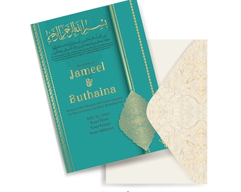 Muslim Wedding Invitation. Nikah Invite Valima Card. Indian | Etsy