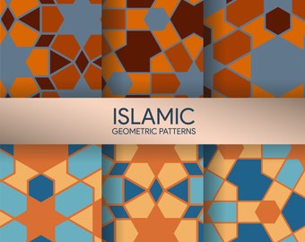 Islamic Geometric Digital Paper Pack Seamless Pattern. | Etsy