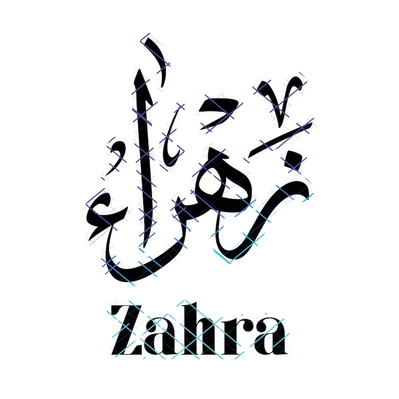 Zahraa in English/ Arabic Name Calligraphy. Name Calligraphy Art. PNG ...