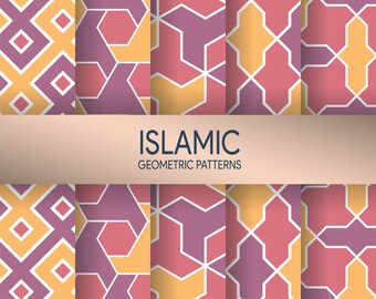 Islamic Geometric Digital Paper Pack Seamless Pattern. | Etsy
