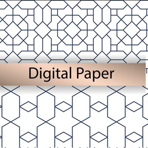 Blue White Pattern Digital Paper. Instant Digital Download. - Etsy