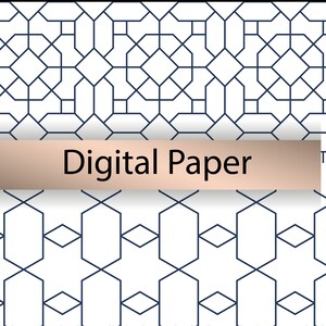 Blue White Pattern Digital Paper. Instant Digital Download. - Etsy