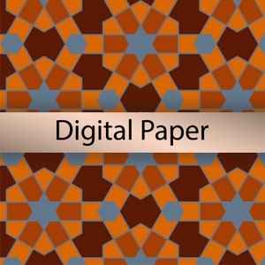 Islamic Geometric Digital Paper Pack, Seamless Pattern. Islamic Digital ...