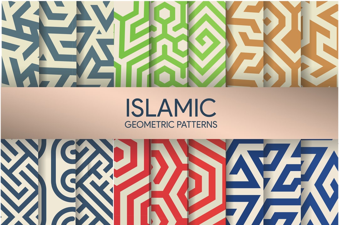 Islamic Geometric Digital Paper Pack, Seamless Pattern. Islamic Digital ...