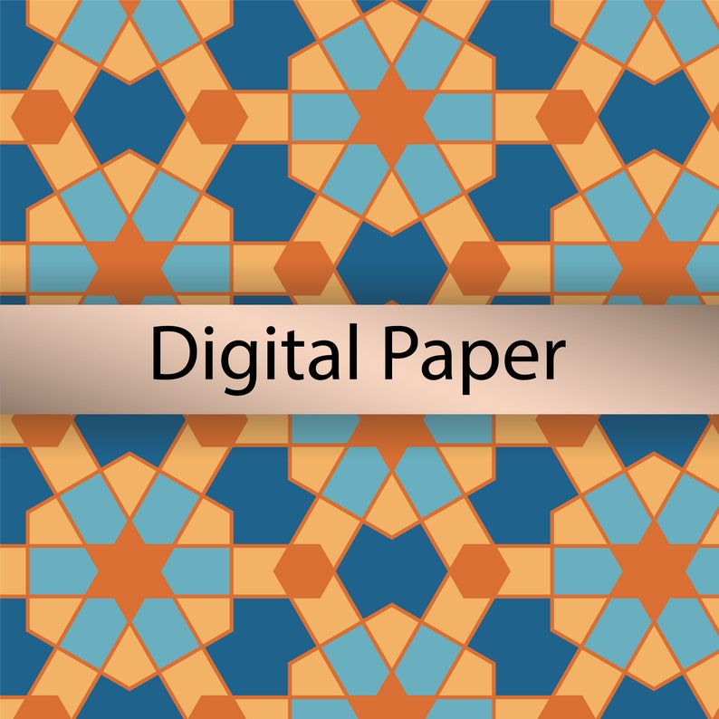 Islamic Geometric Digital Paper Pack Seamless Pattern. - Etsy
