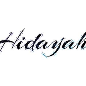 Hidayah in English/ Arabic Name Calligraphy. Name Calligraphy Art. PNG ...