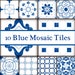 10 Blue Tile Digital Paper Pack. Seamless Pattern. Digital Background ...