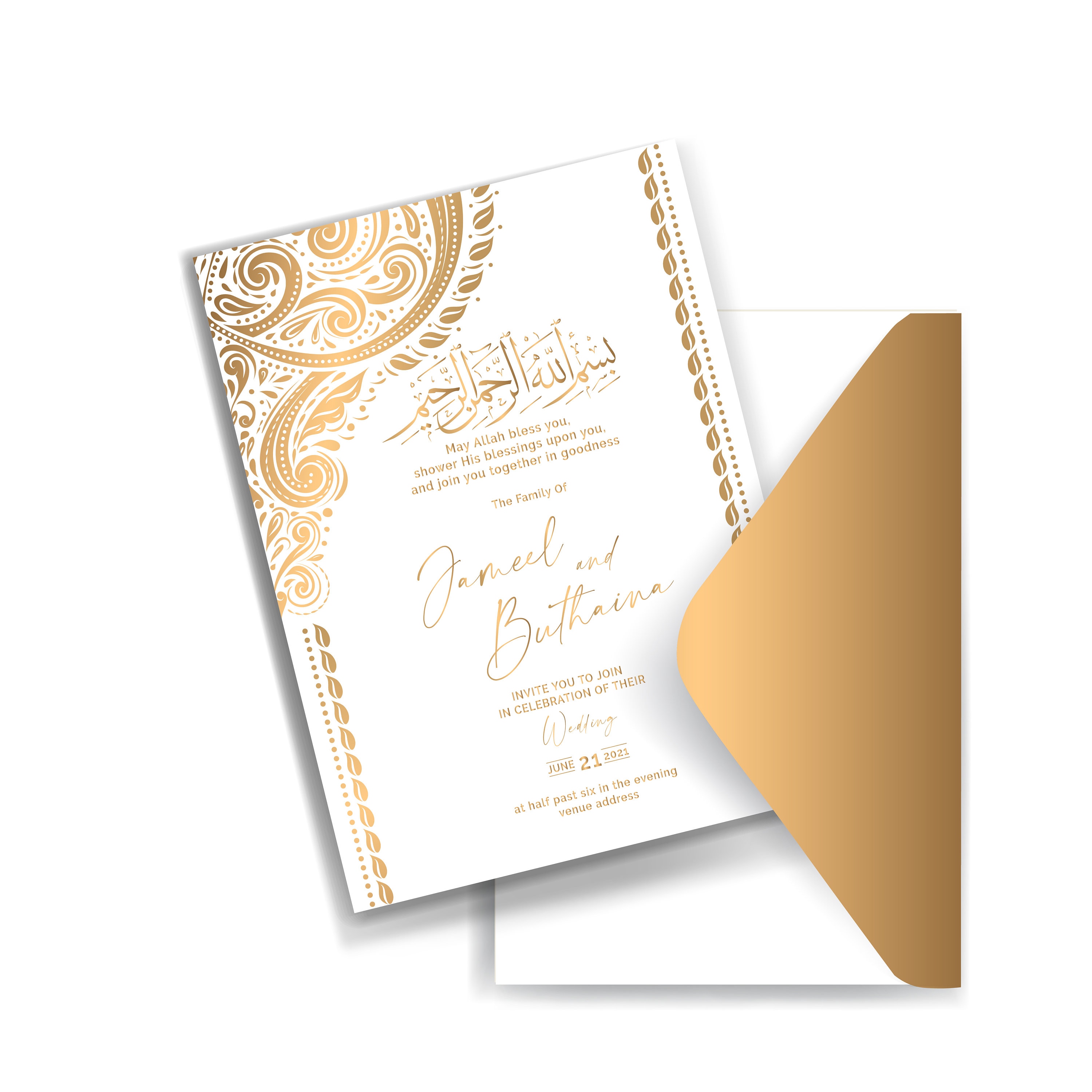 Muslim Wedding Invitation. Nikah Invite Valima Card. Indian - Etsy UK