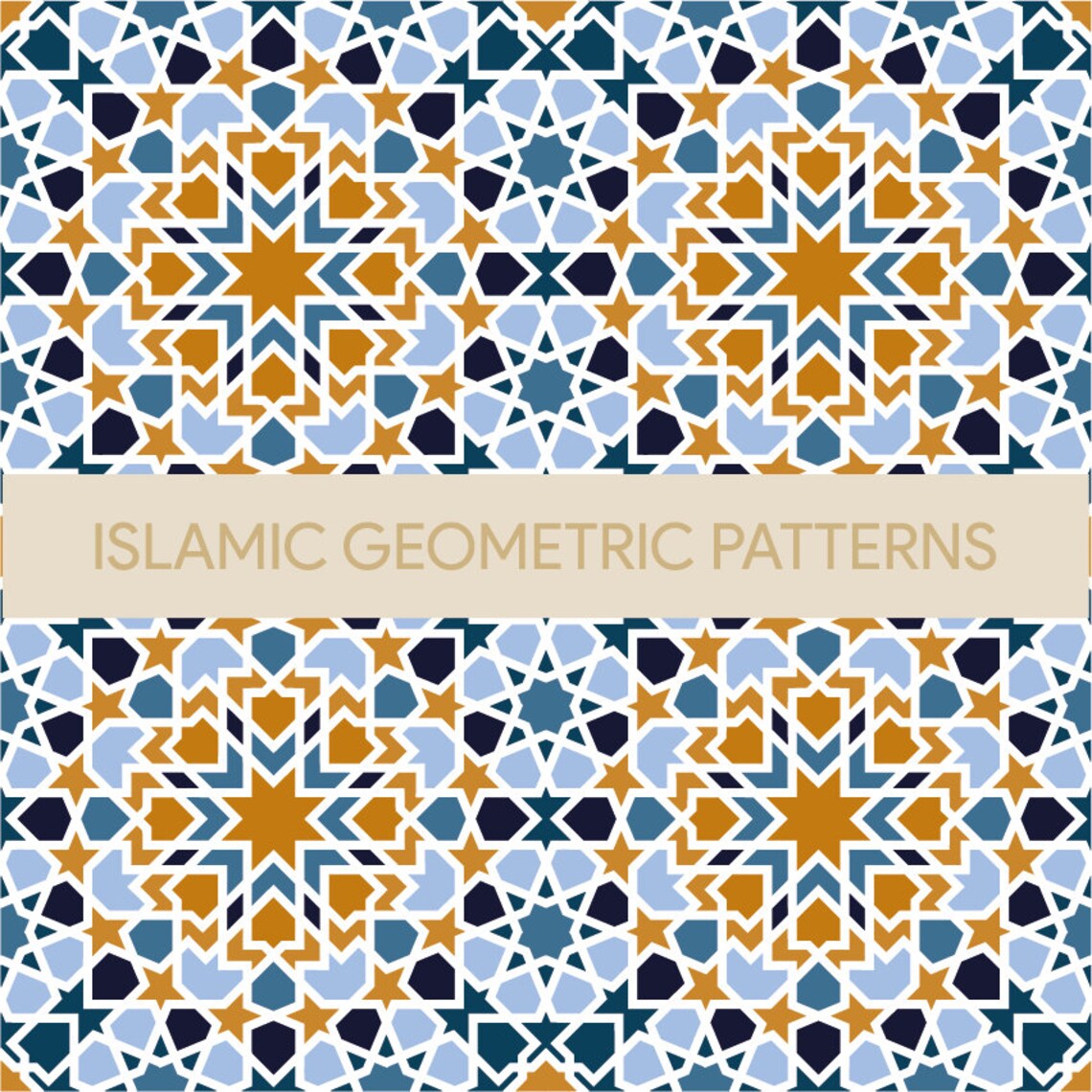 Islamic Geometric Digital Paper Pack, Seamless Pattern. Islamic Digital ...