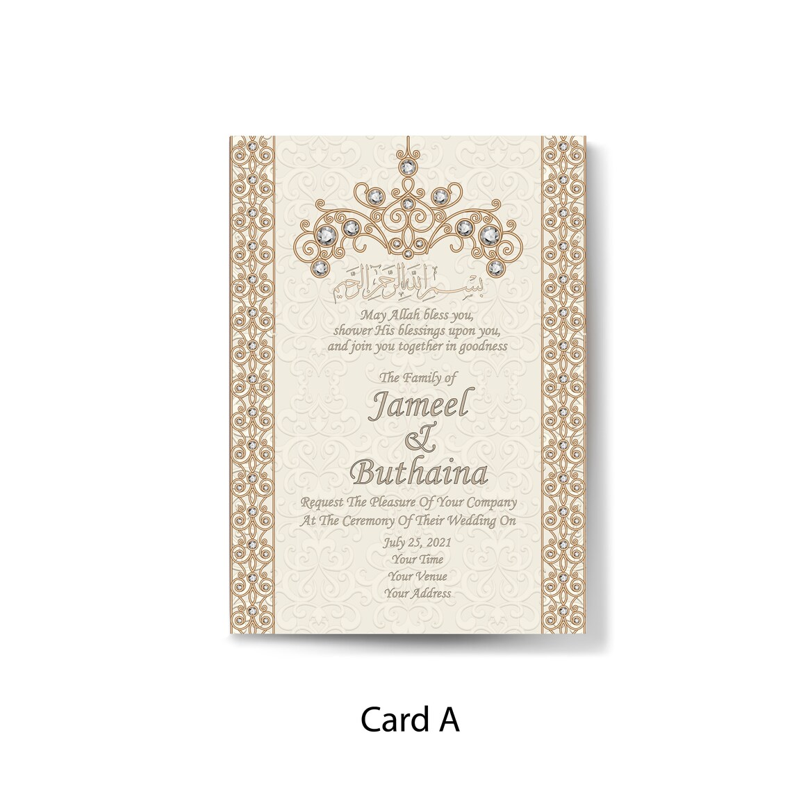 Muslim Wedding Invitation. Nikah Invite Valima Card. Indian - Etsy