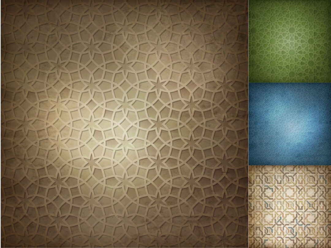 Islamic Geometric Digital Paper. Seamless Pattern. Islamic Digital ...