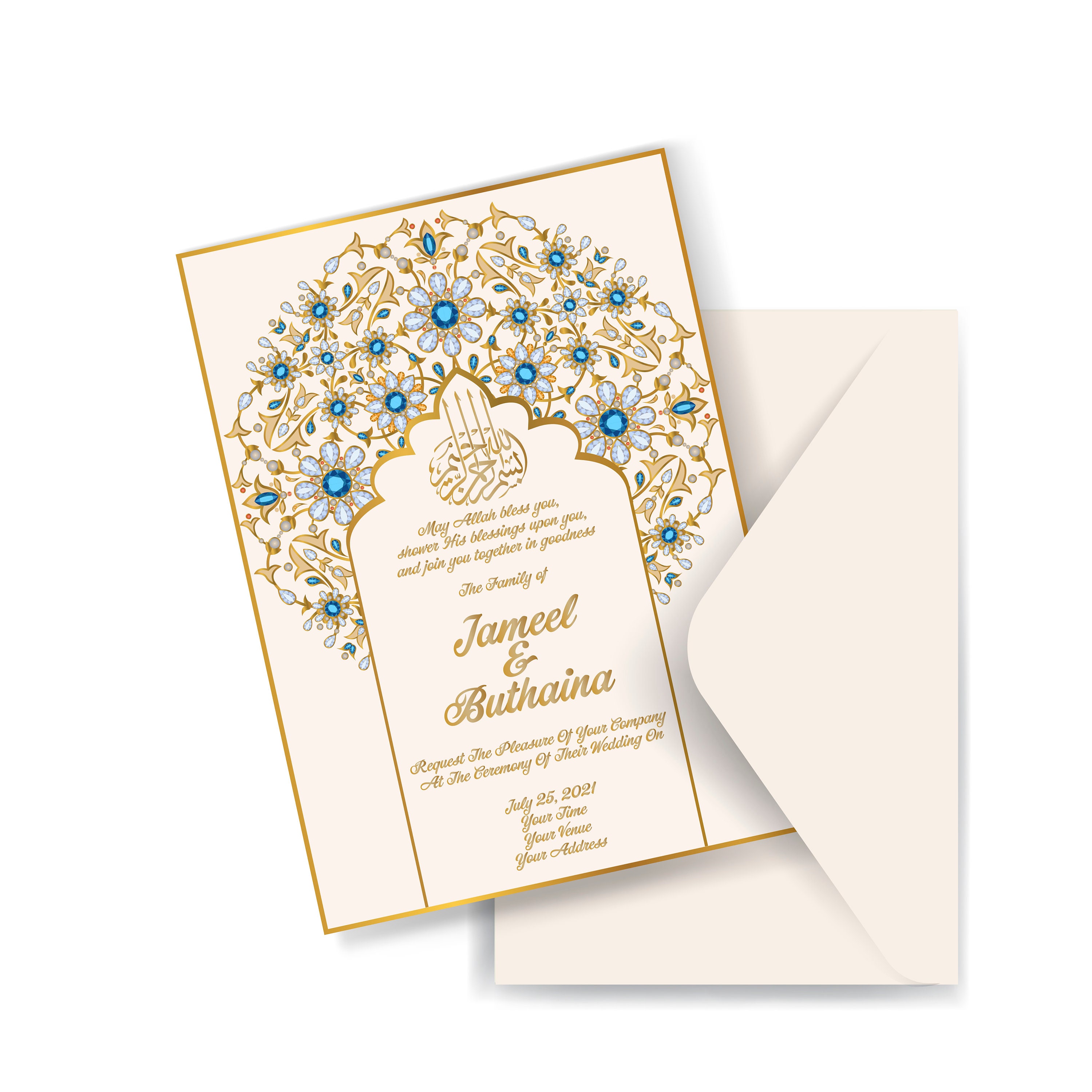 AC 19632021 26 Printable Islamic Wedding Invitation Muslim Wedding Invitation Nikah Invite 