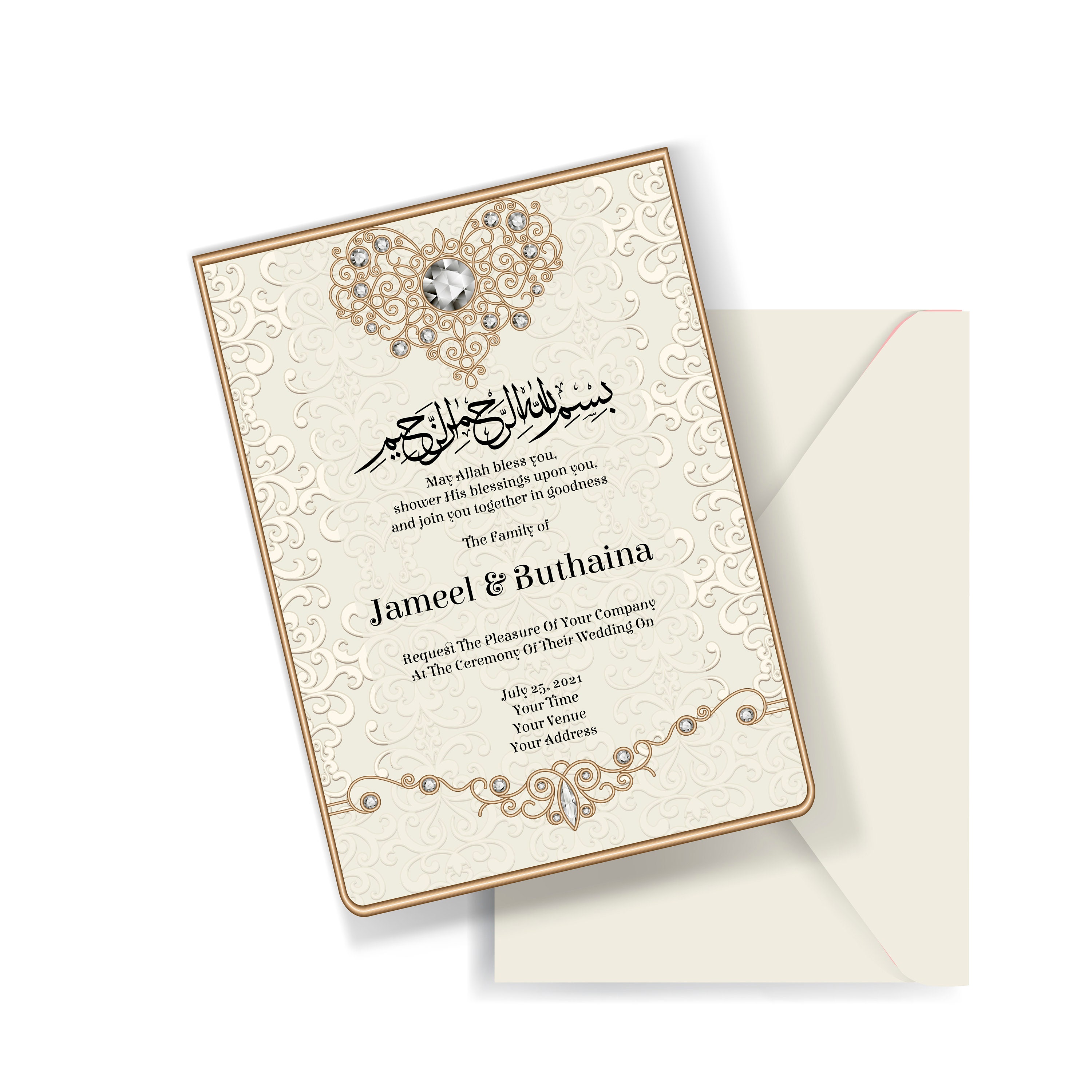 Paper Party Supplies Invitations Arabic Muslim Wedding Invitation 