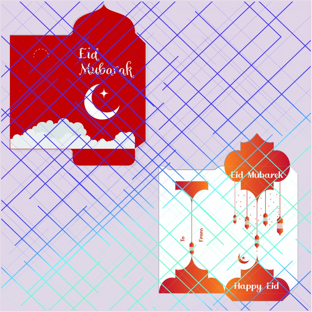 Printable Two Eid Mubarak Envelope. Jpeg Pdf and Png. Instant - Etsy