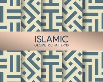 Islamic Geometric Digital Paper Pack Seamless Pattern. | Etsy