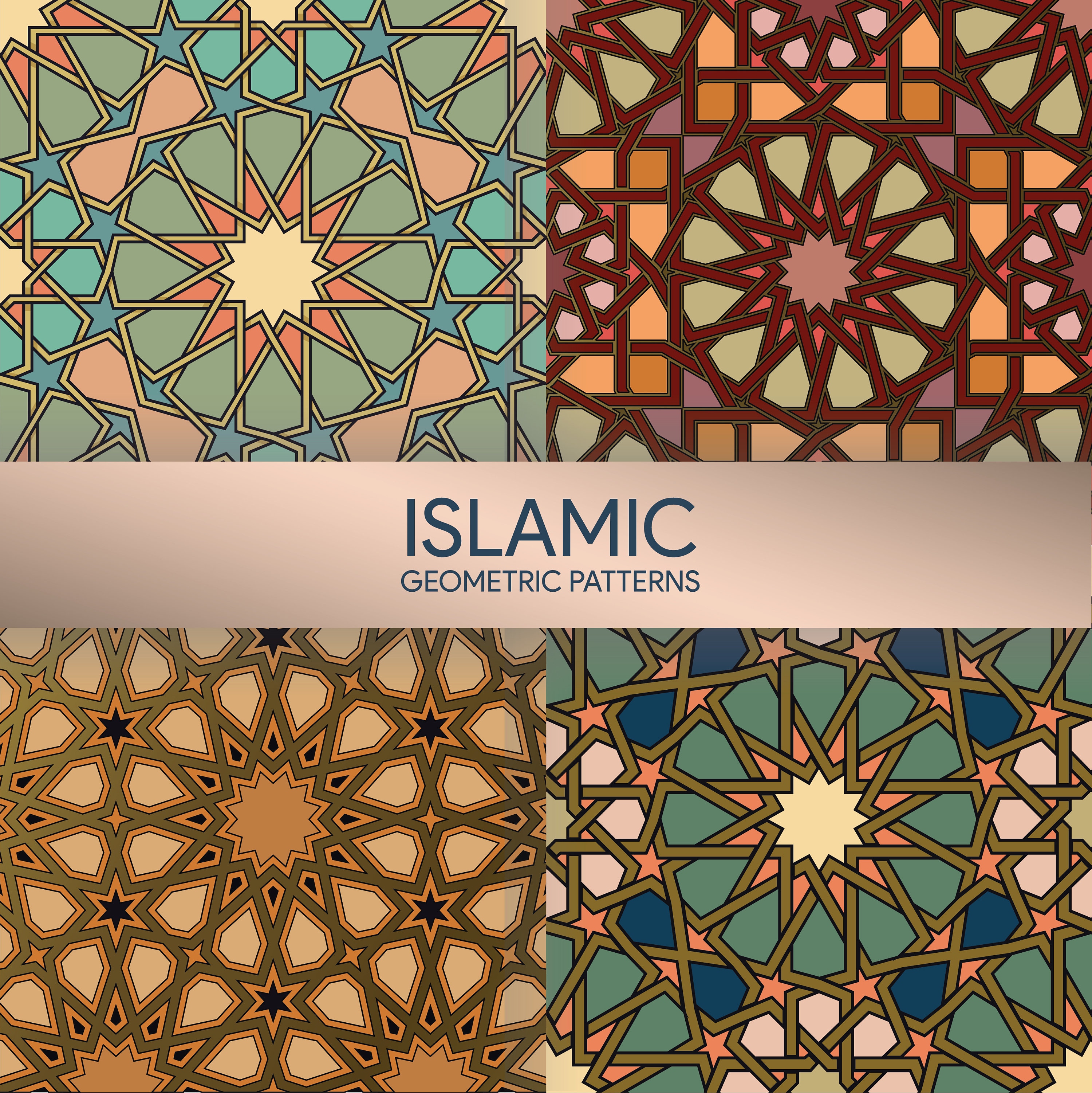 Islamic Geometric Digital Paper Pack Seamless Pattern. - Etsy