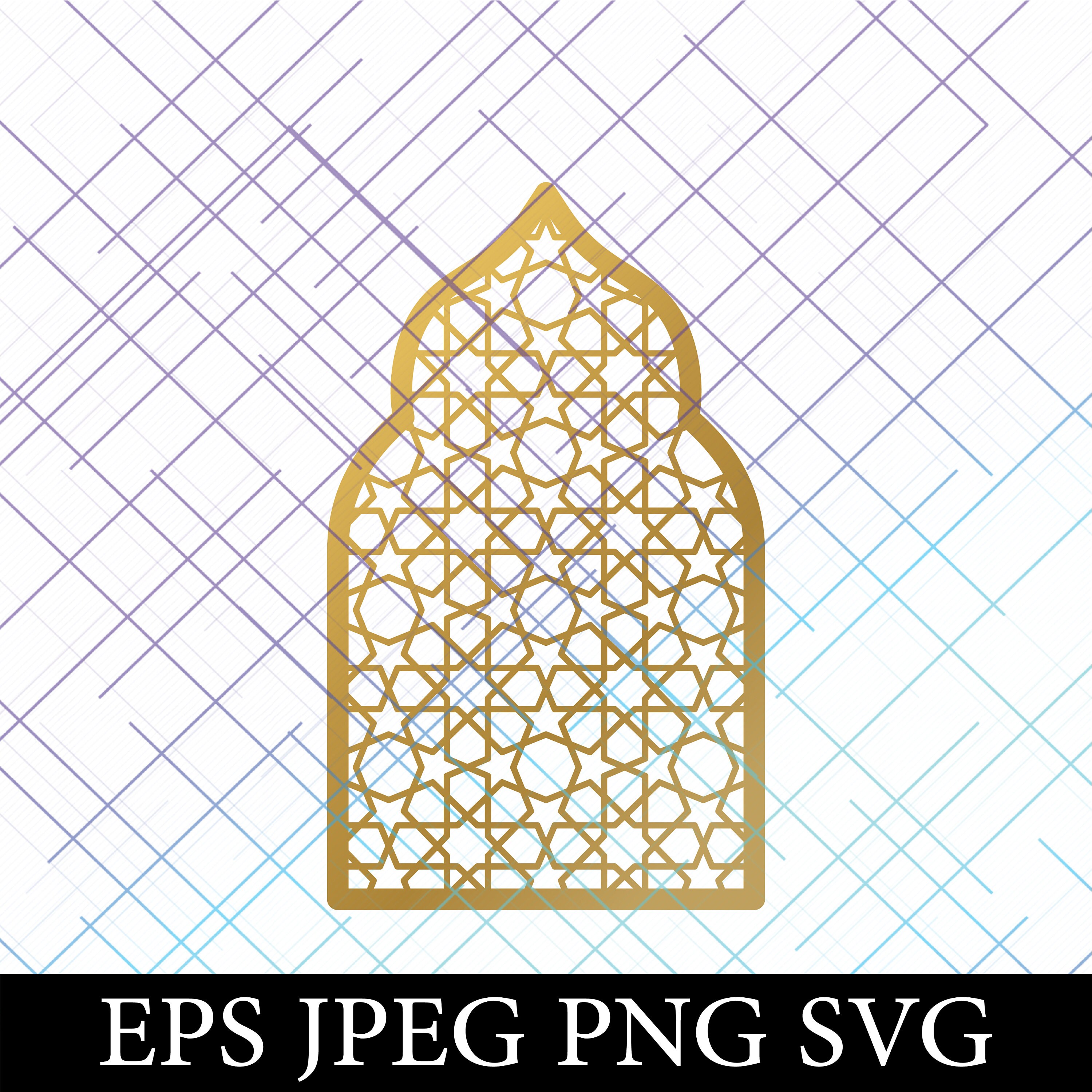 Islamic Arch window or door set. Eps Jpeg Png Svg Files. | Etsy