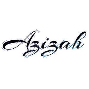 Azizah in English/ Arabic Name Calligraphy. Name Calligraphy Art. PNG ...