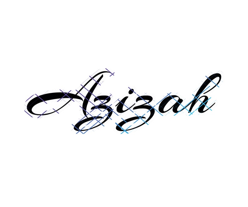 Azizah in English/ Arabic Name Calligraphy. Name Calligraphy Art. PNG ...