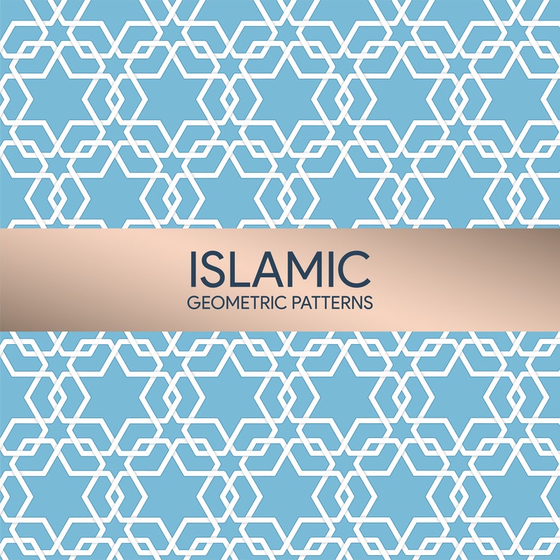 Islamic Geometric Digital Paper Pack, Seamless Pattern. Islamic Digital ...