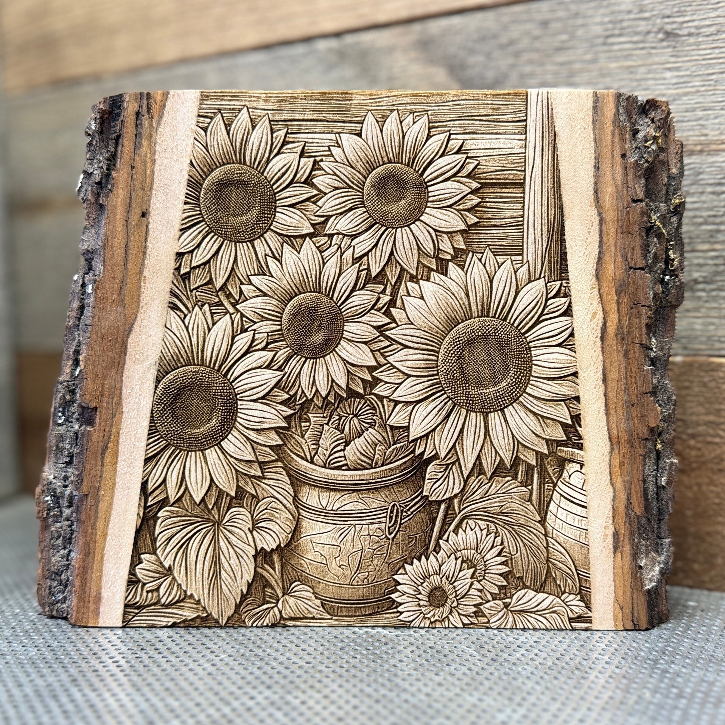 Sunflower Vase Laser Engrave 3D Illusion File for Engraving / Design ...