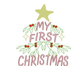 First Christmas Embroidery Design - Etsy