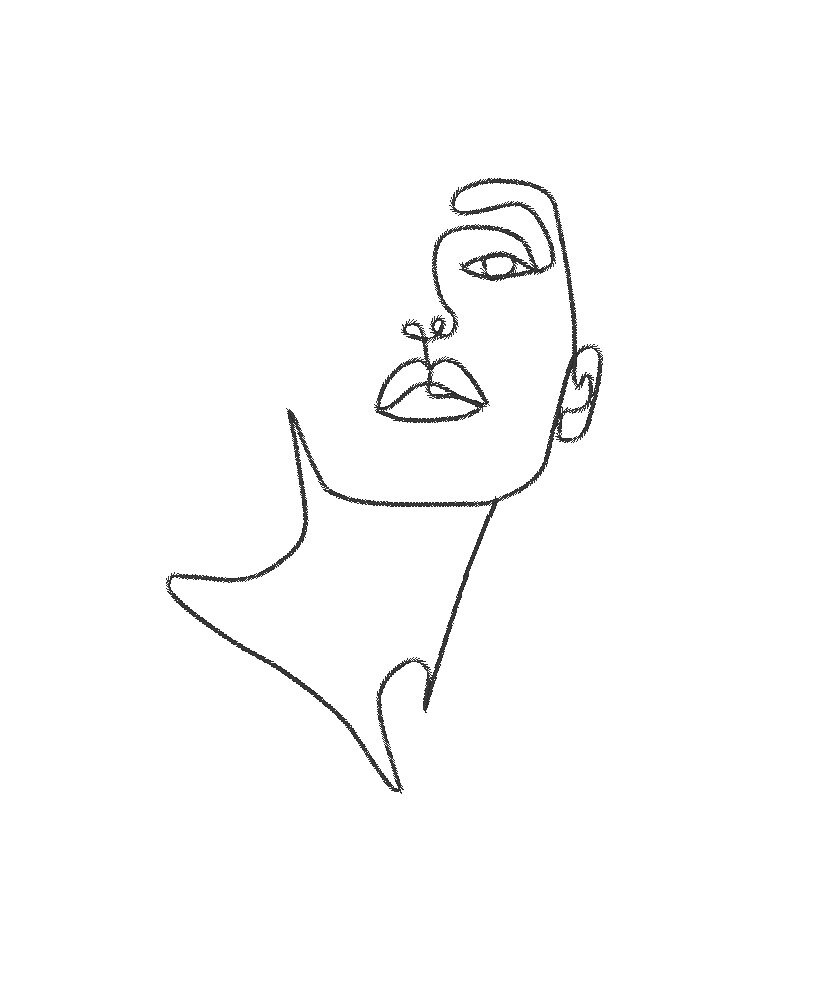 One Line Woman Face Machine Embroidery Designtrendy - Etsy