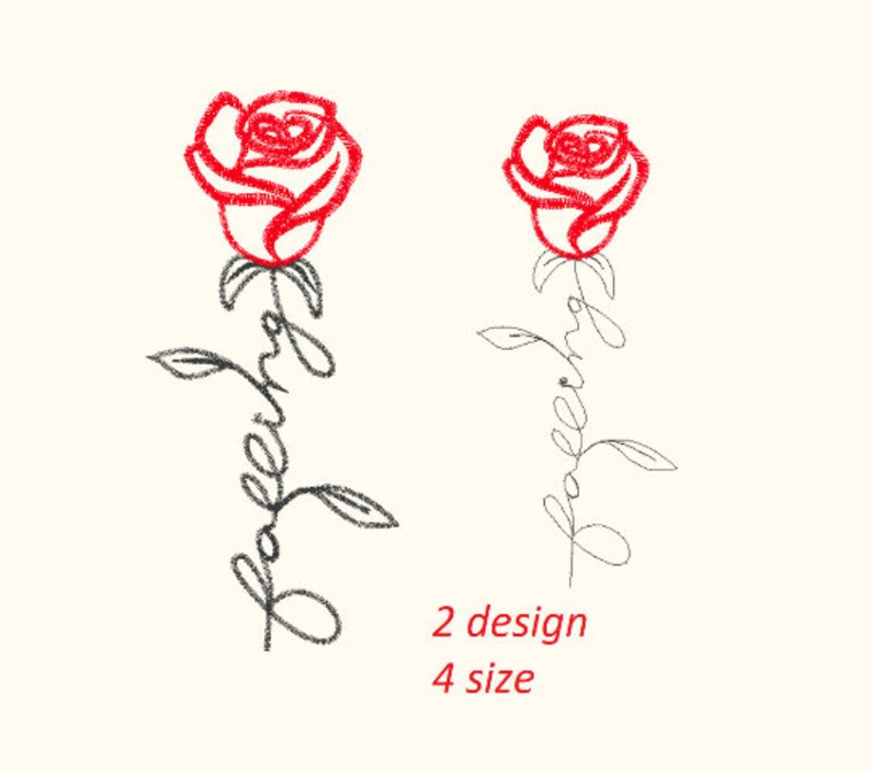 Falling Machine Embroidery Designsrose Embroidery Design - Etsy