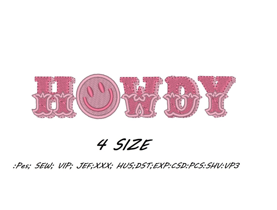 Howdy Embroidery Designs Trendy Embroidery Files4 - Etsy