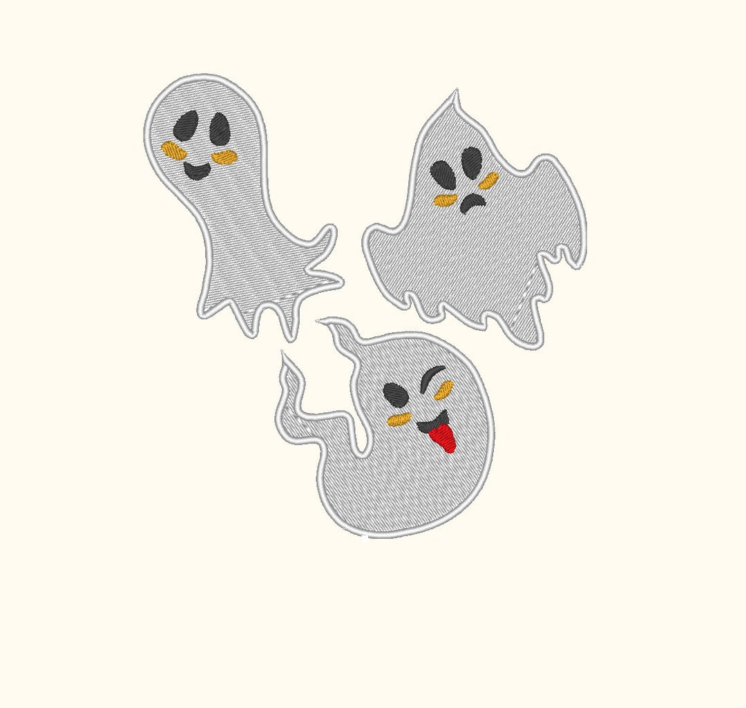 Ghost Embroidery Designhalloween Ghost Embroidry Designcute - Etsy