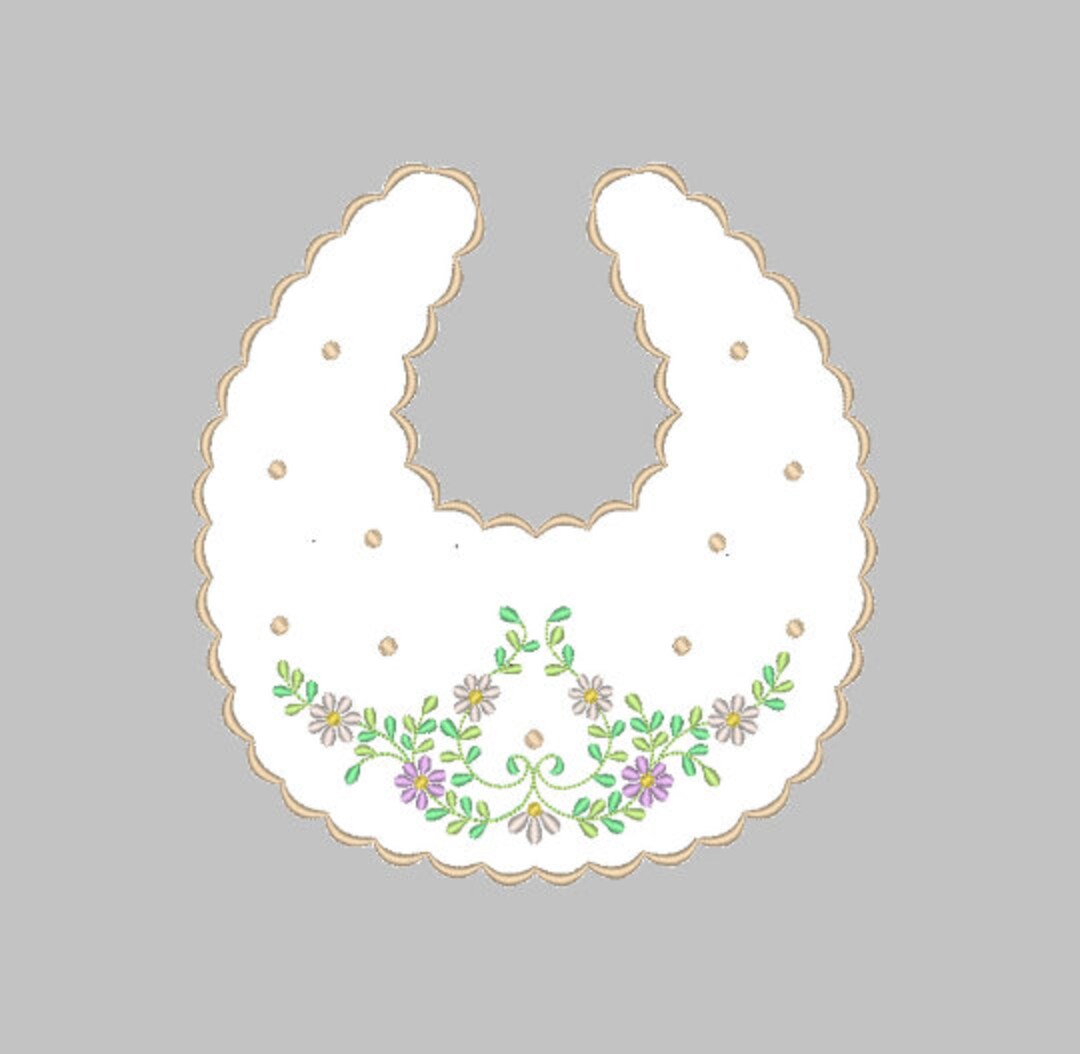 Baby Bib in the Hoop Embroidery Design,baptism Embroidery Design for ...