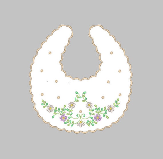 Baby Bib in the Hoop Embroidery Designbaptism Embroidery - Etsy