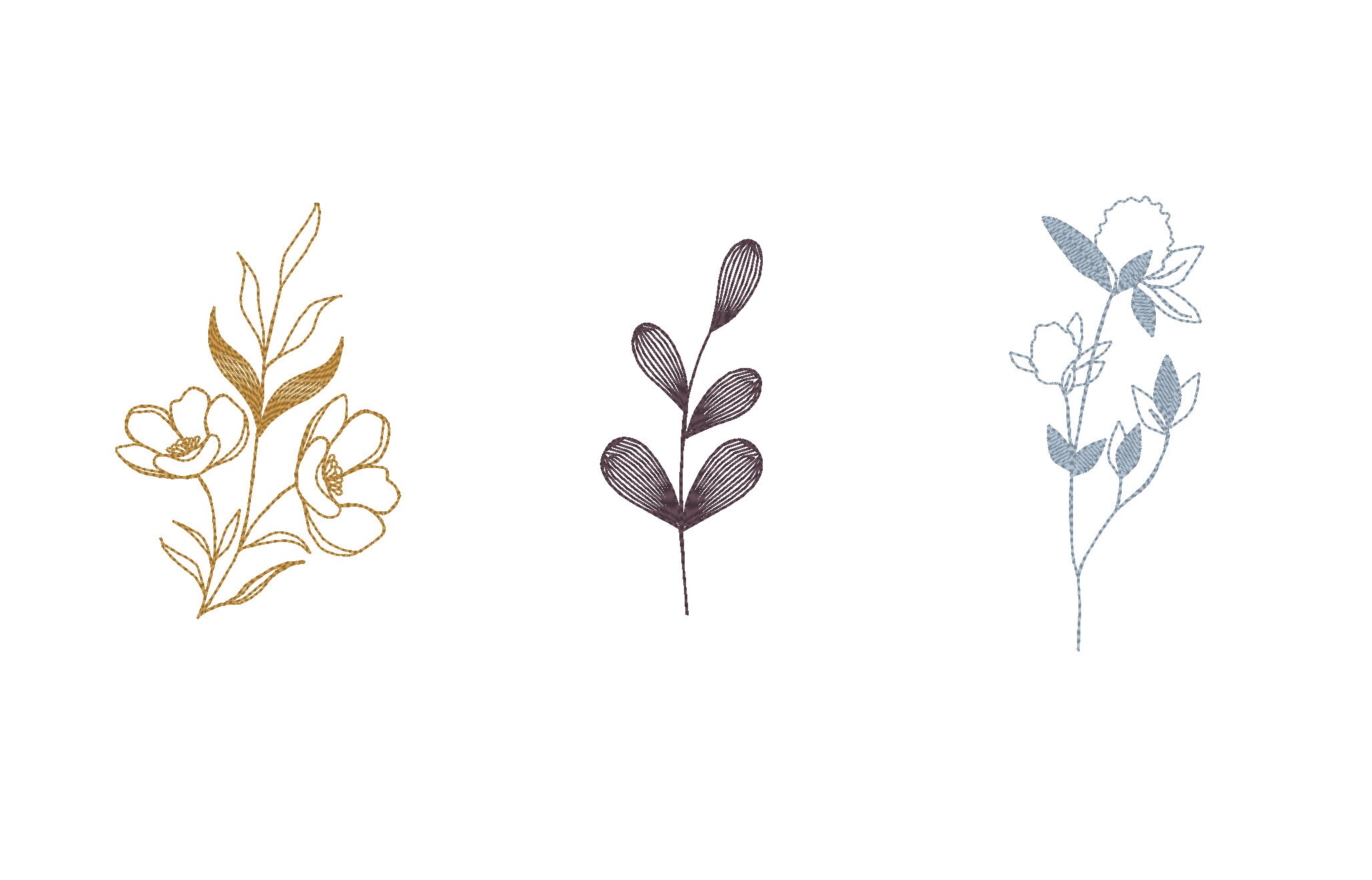 Embroidery design bundle plantsflowers wild embroidery | Etsy