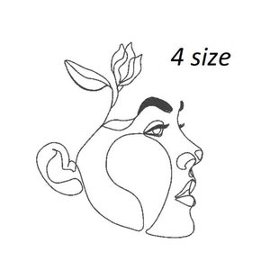 One Line Embroidery Design women's Face Machine - Etsy