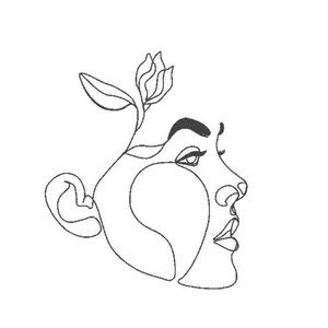 One Line Embroidery Design women's Face Machine - Etsy