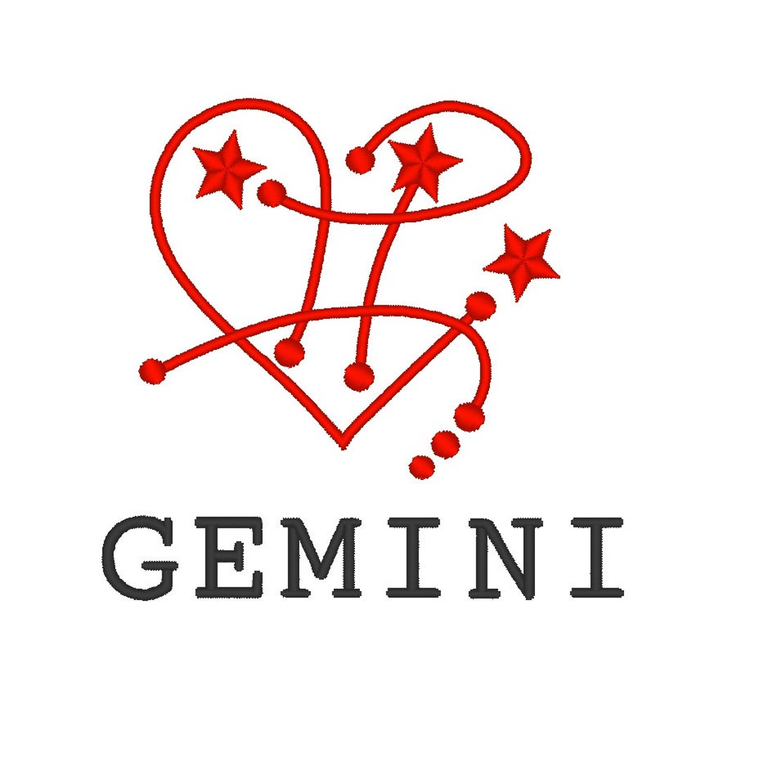 Embroidery Design Zodiac Signs gemini Embroidery Designs Trendy,2 Size ...