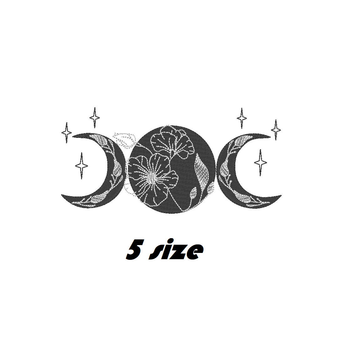 Embroidery Design Moon Phasestrendy Embroidery - Etsy