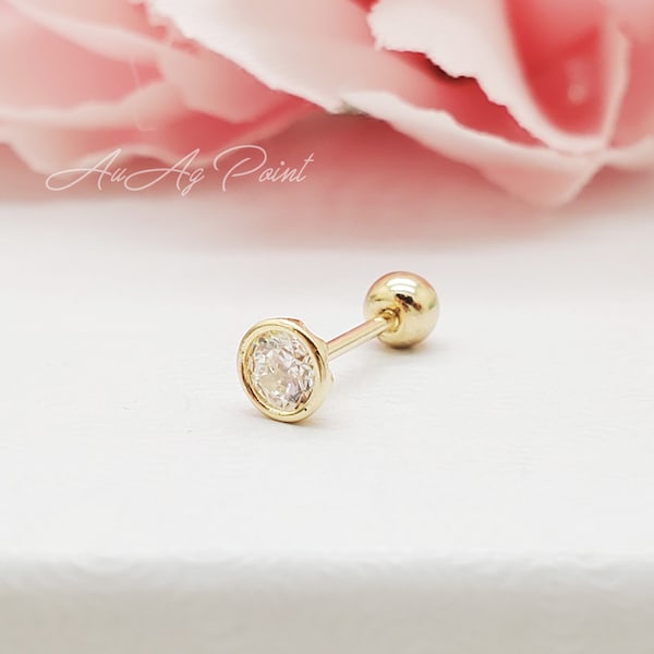 14k Gold Cartilage Earring - Etsy