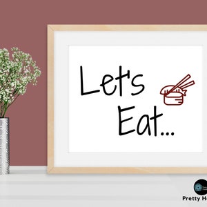 Let's Eat Sign Printable Wall Art for Dining Room. Let's Eat Kitchen ...